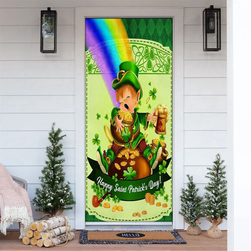Happy Saint Patrick Day Leprechaun Door Cover, Patricks Day Home Door ...