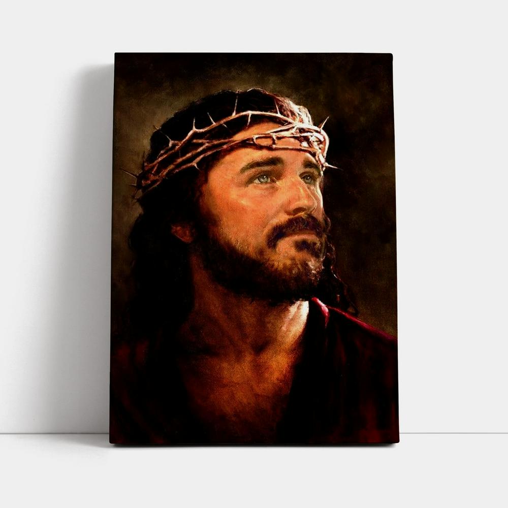Crown Of Thorns, Stunning Jesus Artwork, Jesus Painting Canvas Poster – Furlidays Plus