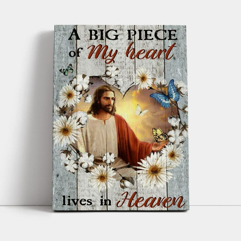 Jesus Painting, Gerbera Daisy, A Big Piece Of My Heart Canvas Poster – Furlidays Plus