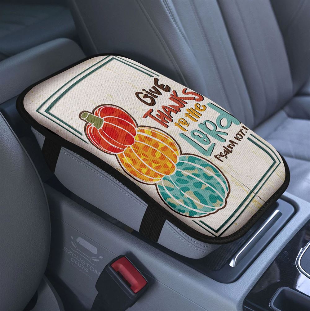 Psalm 1071 Niv Give Thanks To The Lord Car Center Console Cover, Bible ...