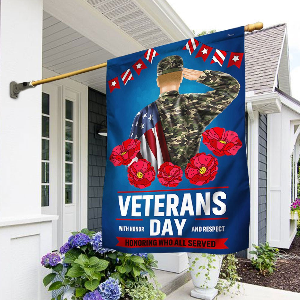 Veteran Flag, Veterans Day With Honor And Respect Flag – Furlidays Plus