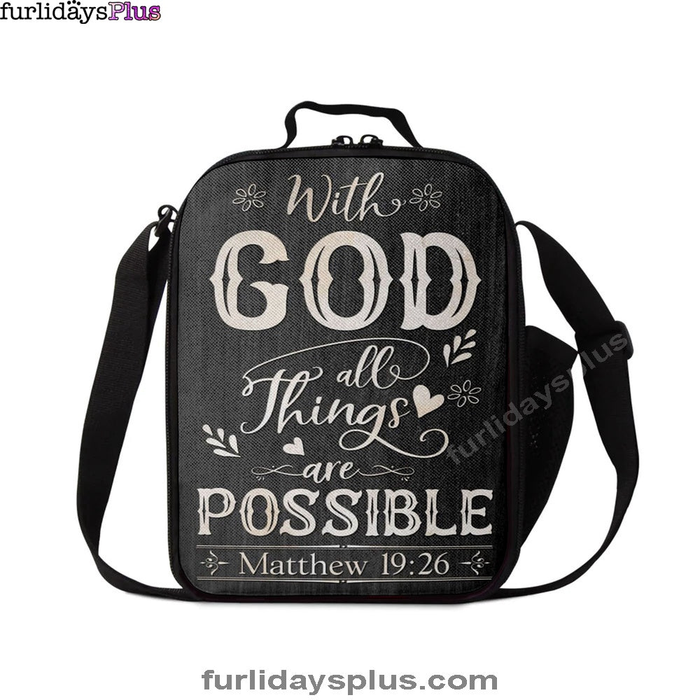 With God All Things Are Possible Matthew 1926 Bible Verse Lunchbag Art ...