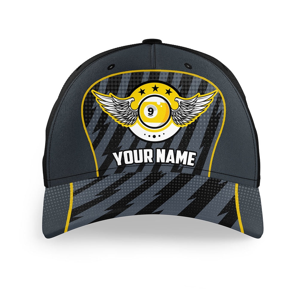 9 Ball Pool Wings Custom Name Billiards Hats Cap, 9 Ball Pool Top Hat ...