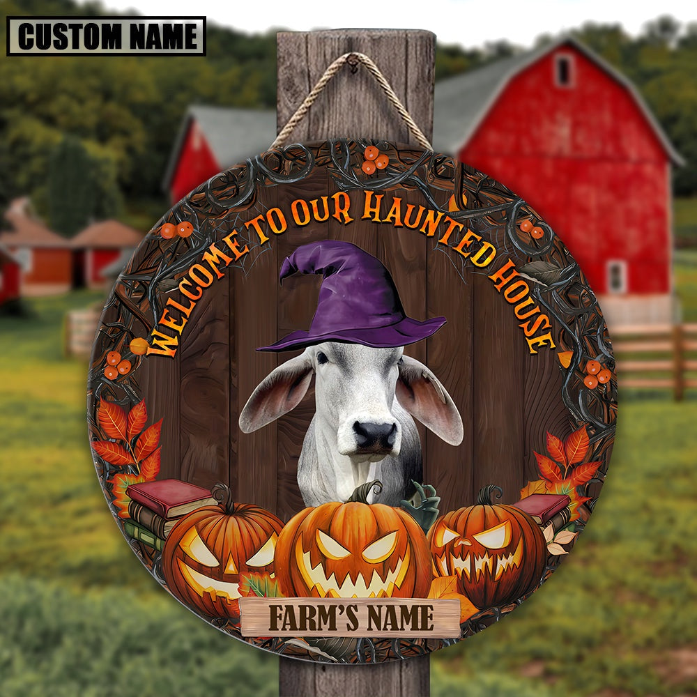 Brahman Welcome To Our Haunted House Pattern Happy Halloween Wooden Si ...