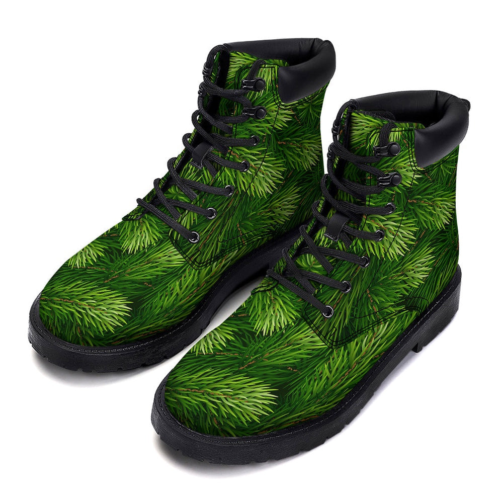 Christmas Boots, Branches Christmas Tree Print Boots – Furlidays Plus
