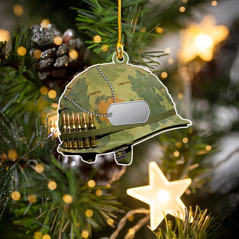 Custom Name Army Helmet Christmas Ornament, Christmas Ornament, Xmas D ...