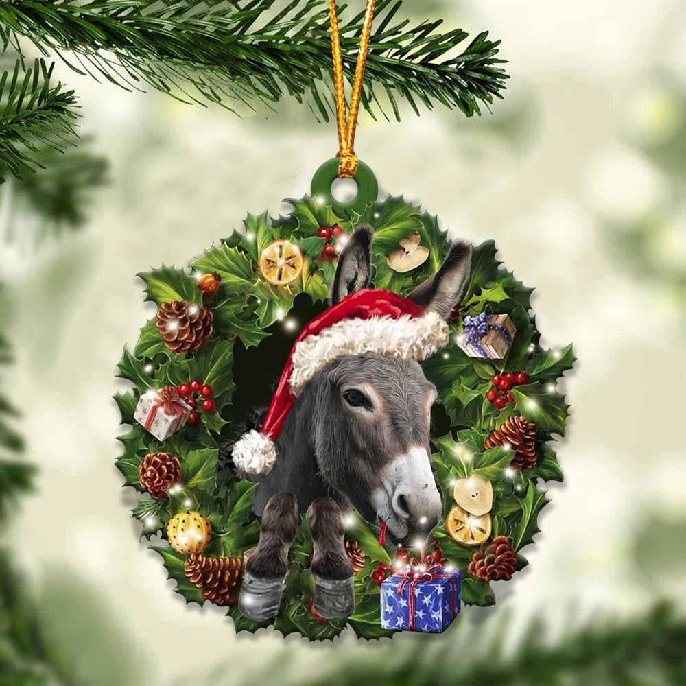 Donkey And Christmas Ornament, Acrylic Donkey Ornament, Gifts For Anim ...