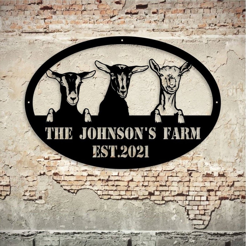 Farm Metal Sign, Goat Farm Metal Sign, Metal Farm Sign, Farmhouse Deco ...
