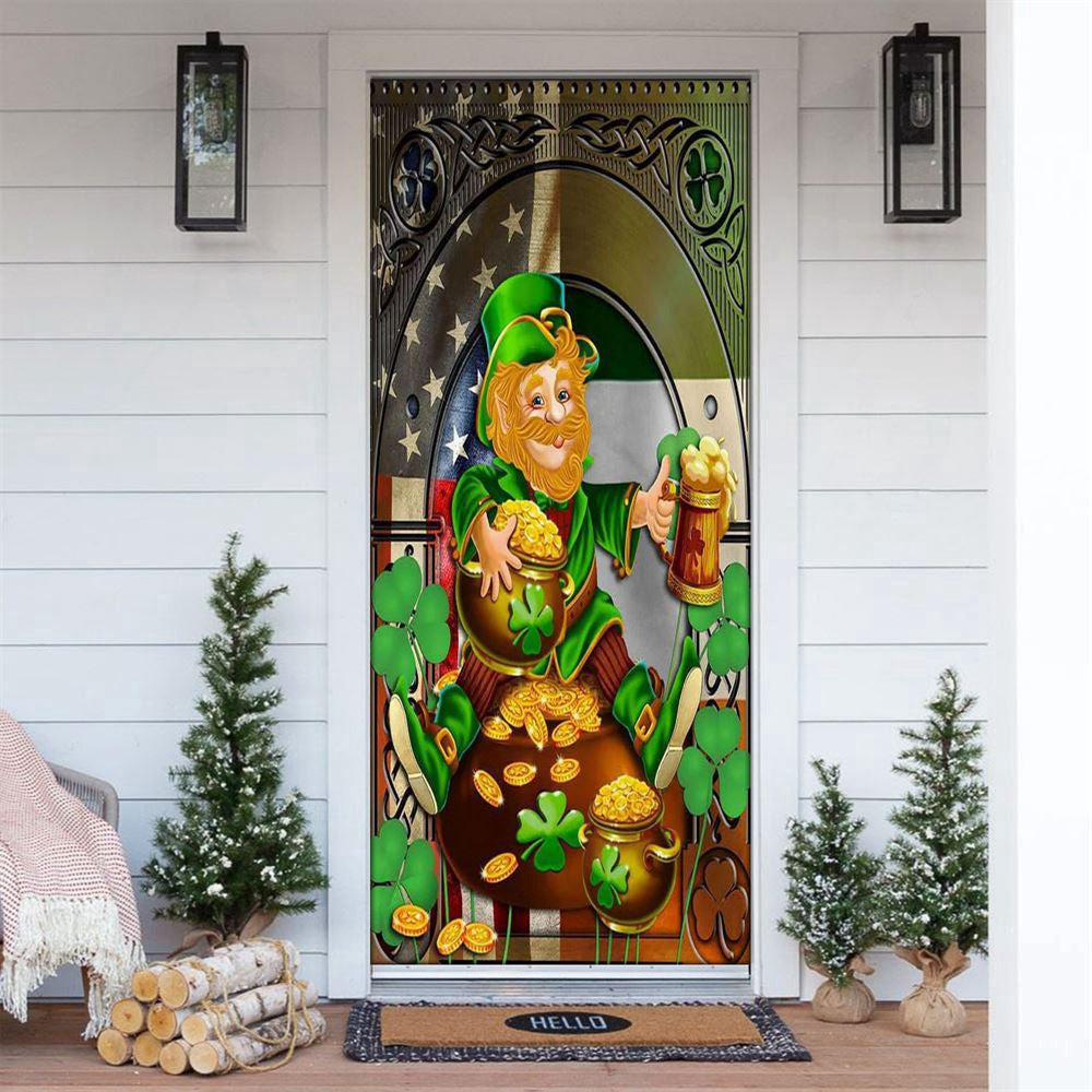 Happy St Patrick's Day Irish American Leprechaun Door Cover, Patricks ...