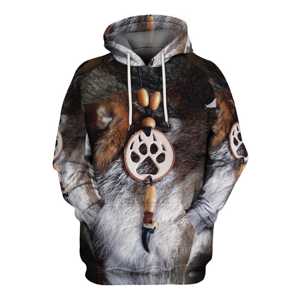 Native American Wolf's Toe All Over Print Hoodie, Native American Hood ...