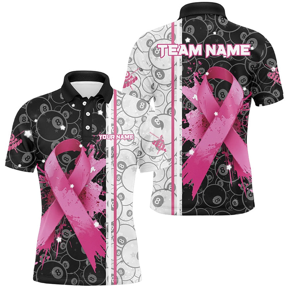 Pink Ribbon Breast Cancer Billiard Shirts Custom Grunge Breast Cancer ...