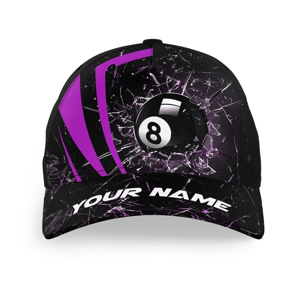 Purple Glass Break 8 Ball Pool Billiards Hats For Pool Player Custom T ...