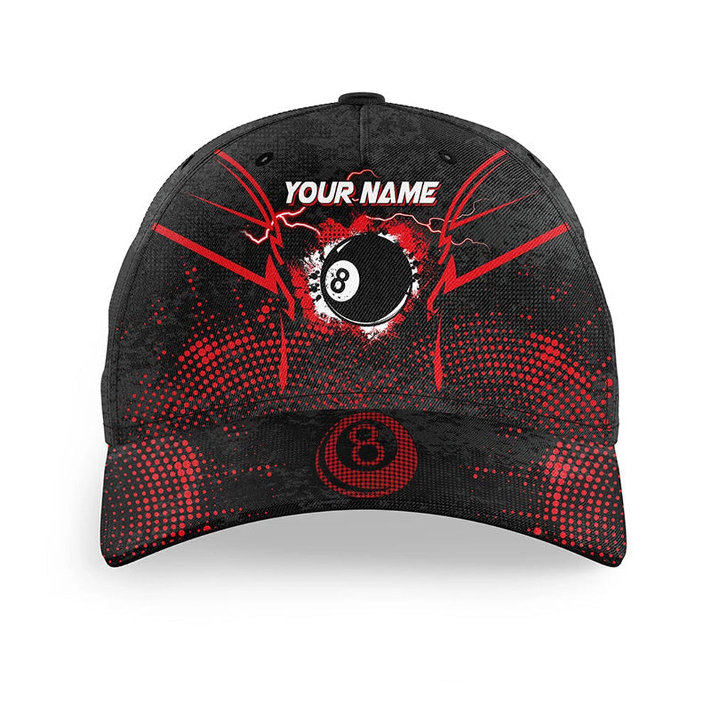 Red 8 Ball Point 3D Billiard Caps, Best Custom Top Hats Billiards For ...