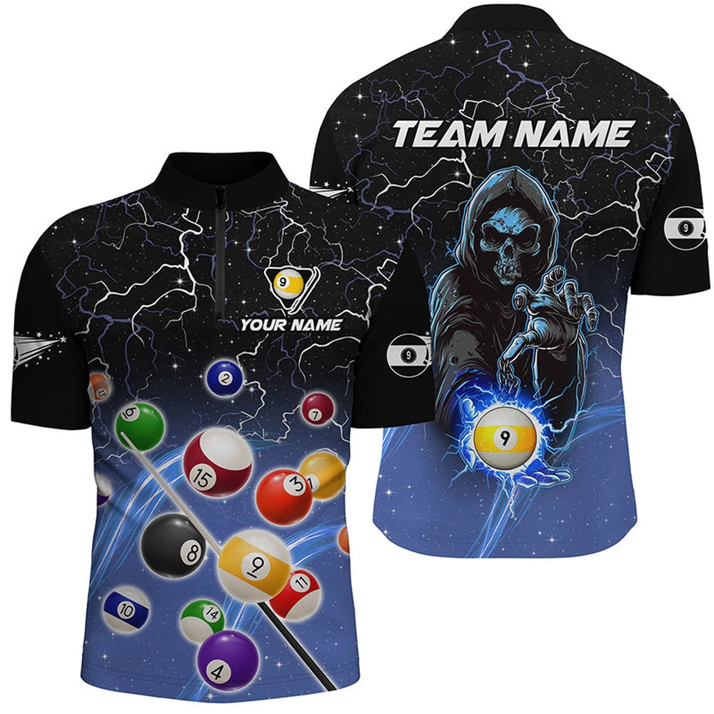 Thunder Lighting Blue Billiard Balls Jerseys Shirts For Men Custom Sku ...