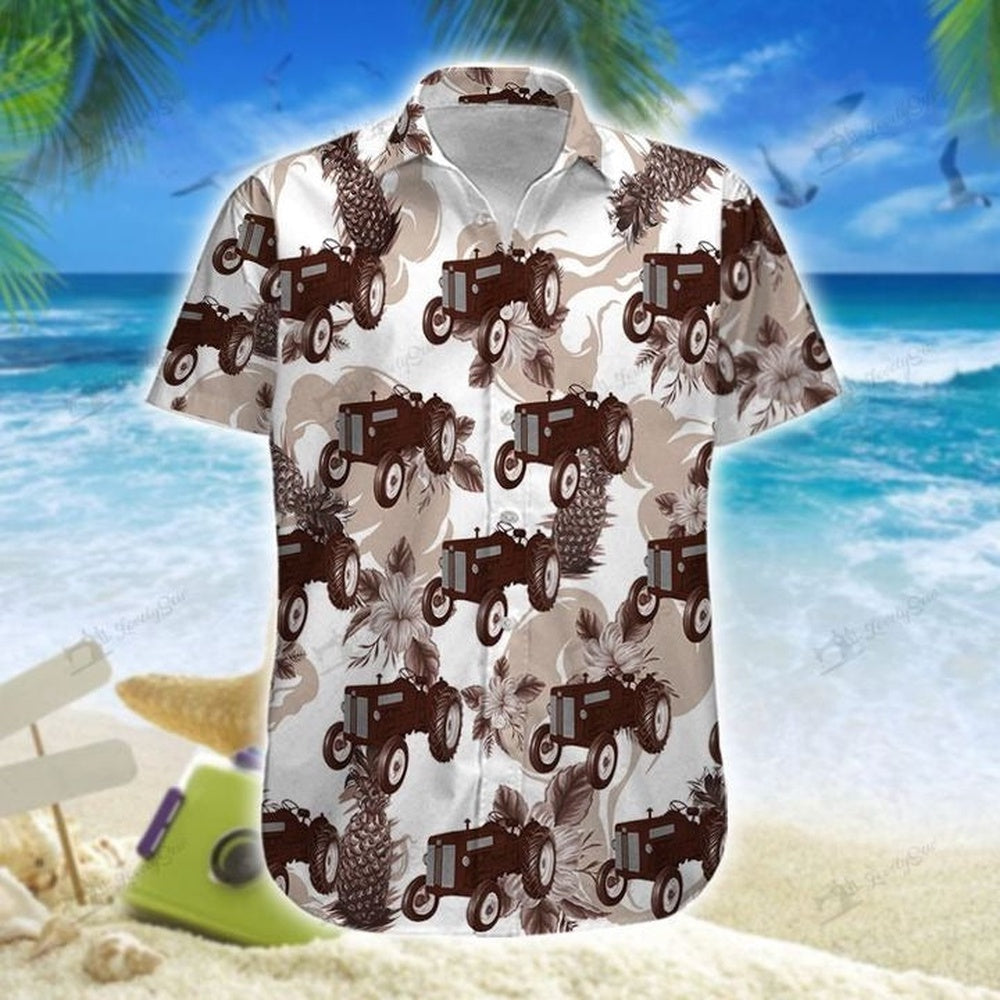 Tractor Sepia Hawaiian Shirt, Farm Hawaiian Shirt, Farmer Hawaii ...