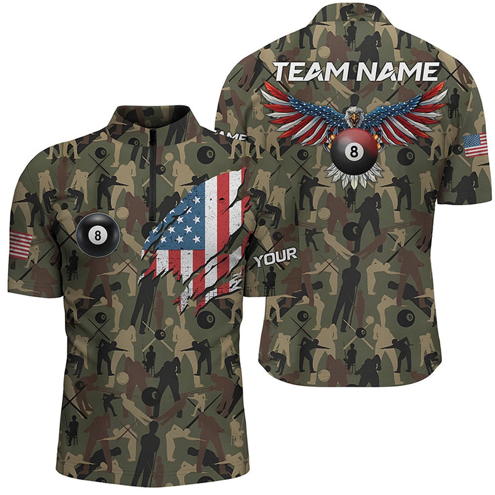 USA Eagle Flag Billiard Camo Full Printed Jersey Shirts Custom Billiar ...