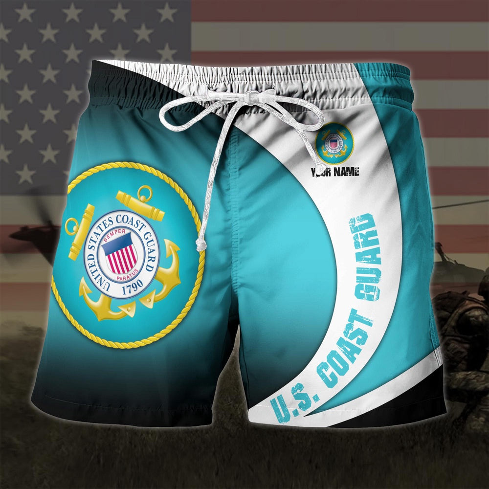 Us Coast Guard Military Custom Name Hawaiian Short, US Military Aloha ...