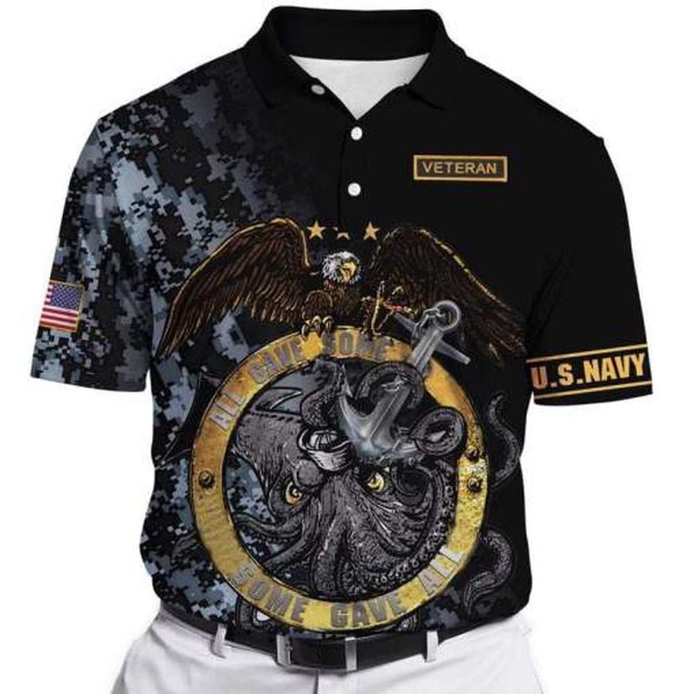 Veteran Polo Shirt, U.S Navy All Gave Some Some Gave All Anchor And Oc ...