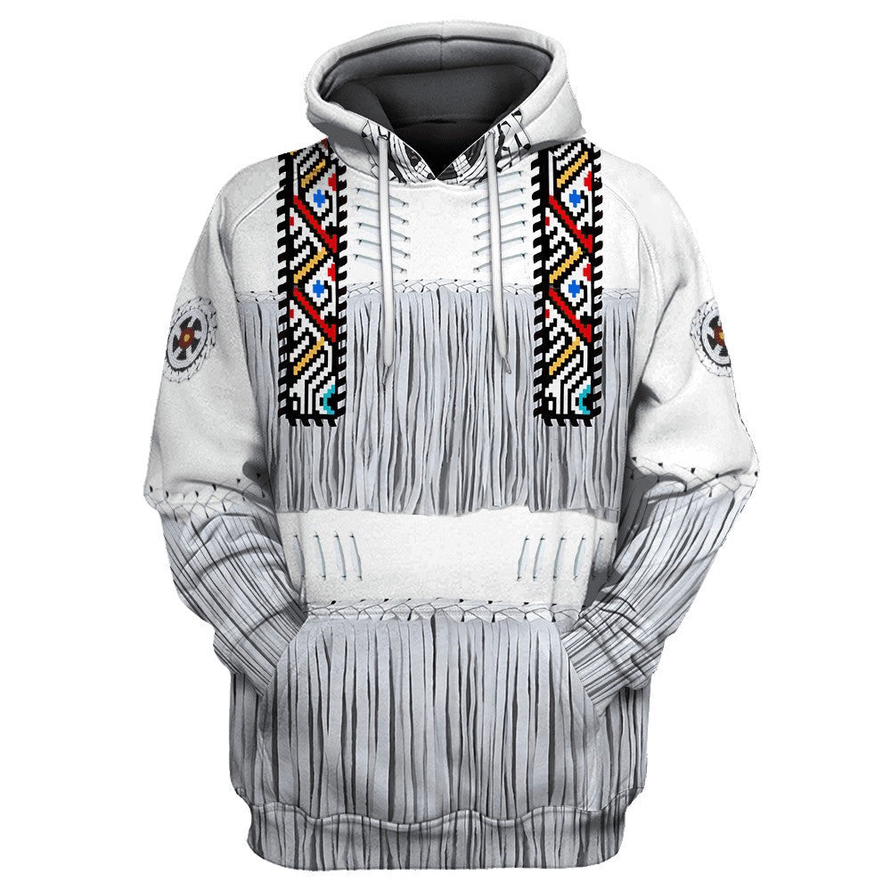 White Native American All Over Printed Hoodie, Native American Hoodie ...