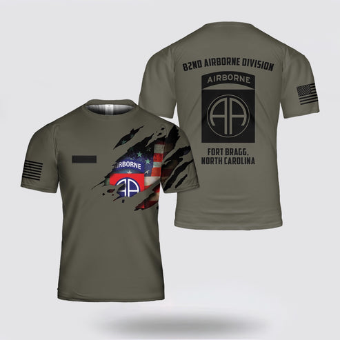 Army T Shirt, Custom Name US Army 82nd Airborne Division 3D T Shirt ...