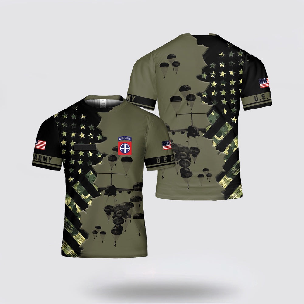 Army T Shirt, Custom Name US Army Paratroopers With The 82nd Airborne – Furlidays Plus