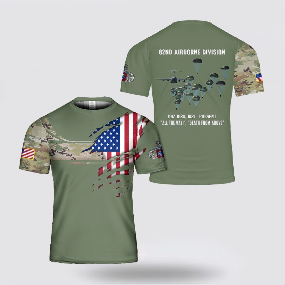 Army T Shirt, Custom Name US Army Paratroopers With The 82nd Airborne ...