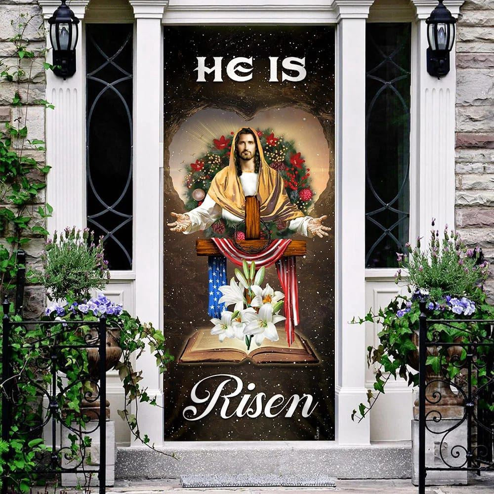 Christian Door Decorations, He Is Risen Jesus Christ Door Cover, Chris ...