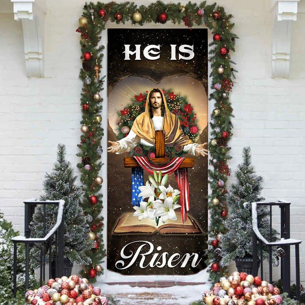 Christian Door Decorations, He Is Risen Jesus Christ Door Cover, Chris ...
