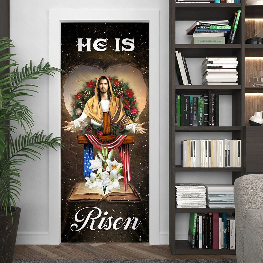 Christian Door Decorations, He Is Risen Jesus Christ Door Cover, Chris ...