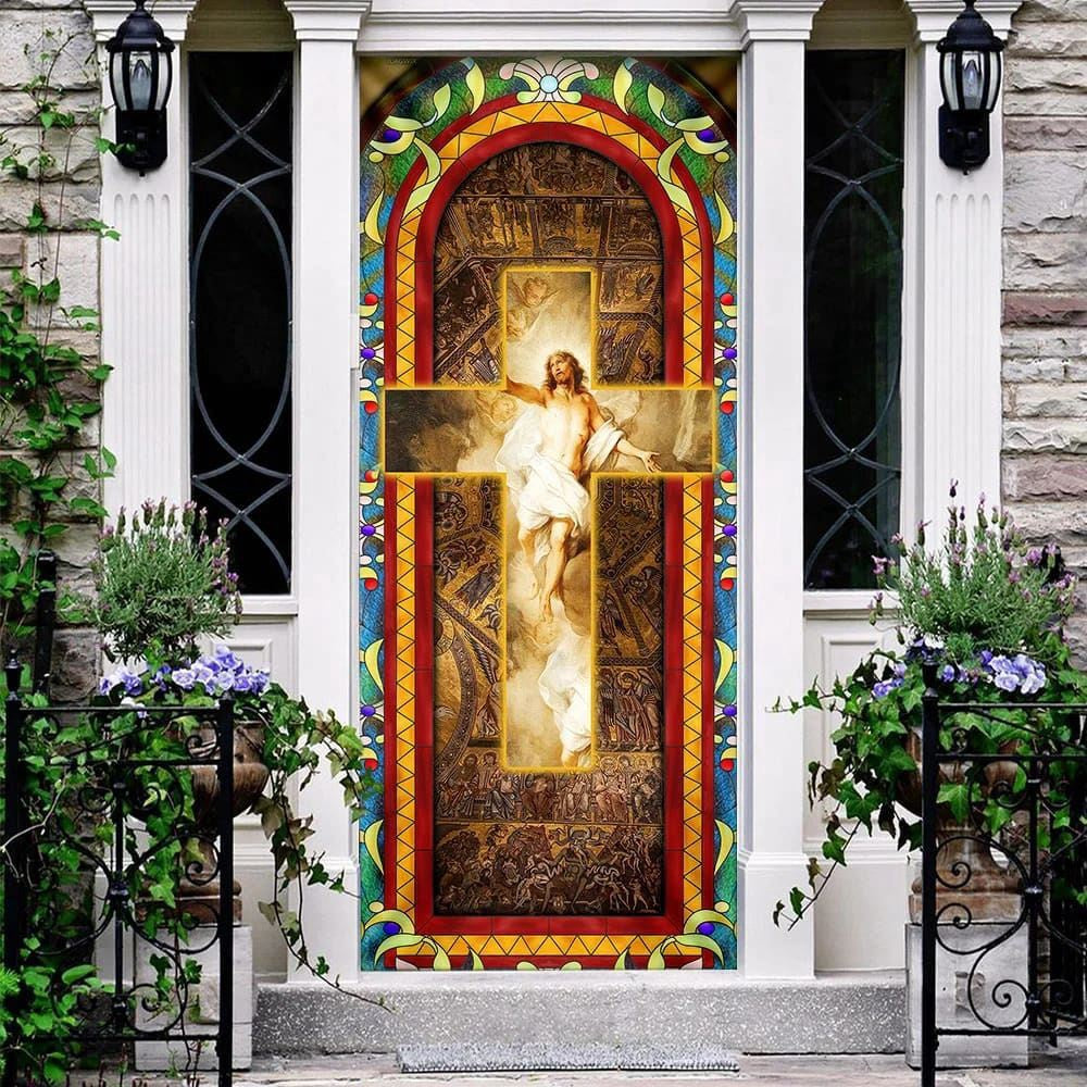 Christian Door Decorations, Our Savior Jesus Christ Cross Door Cover ...