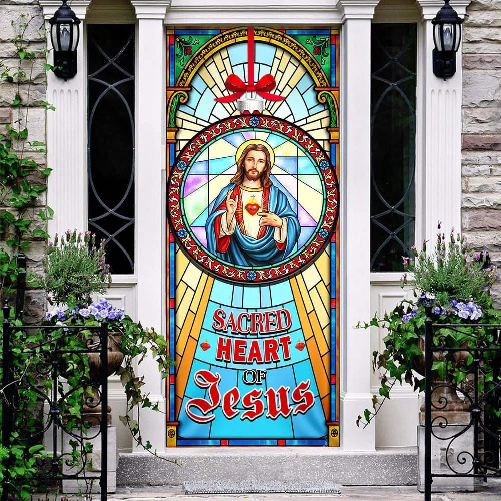 Christian Door Decorations, Sacred Heart Of Jesus Door Cover, Christia ...