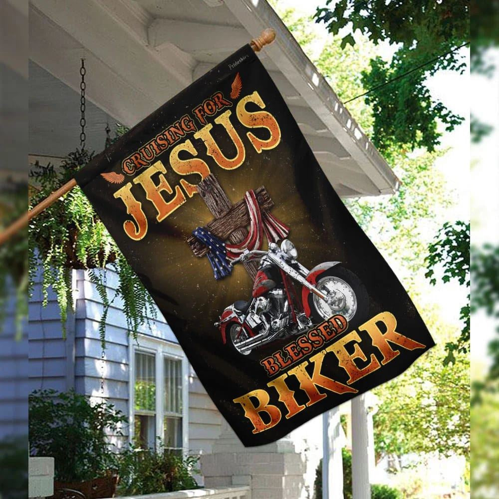 Christian Flag, Cruising For Jesus Blessed Biker Flag, Outdoor Christi ...