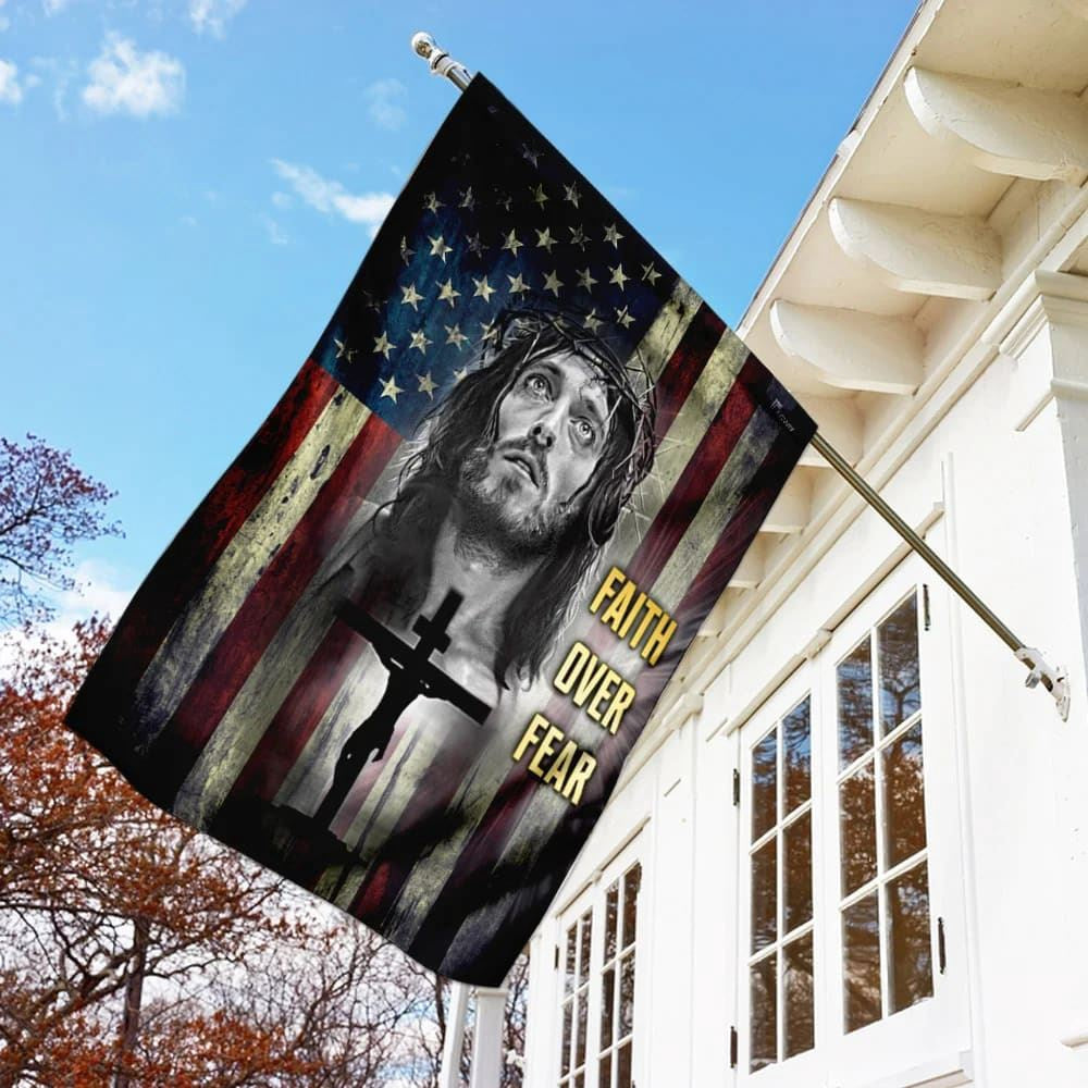 Christian Flag, Faith Over Fear Jesus Christian House Flags, The Chris ...