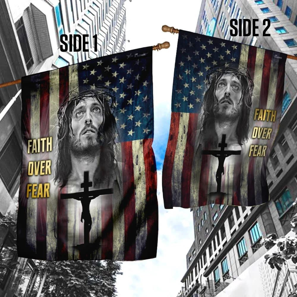 Christian Flag, Faith Over Fear Jesus Christian House Flags, The Chris ...