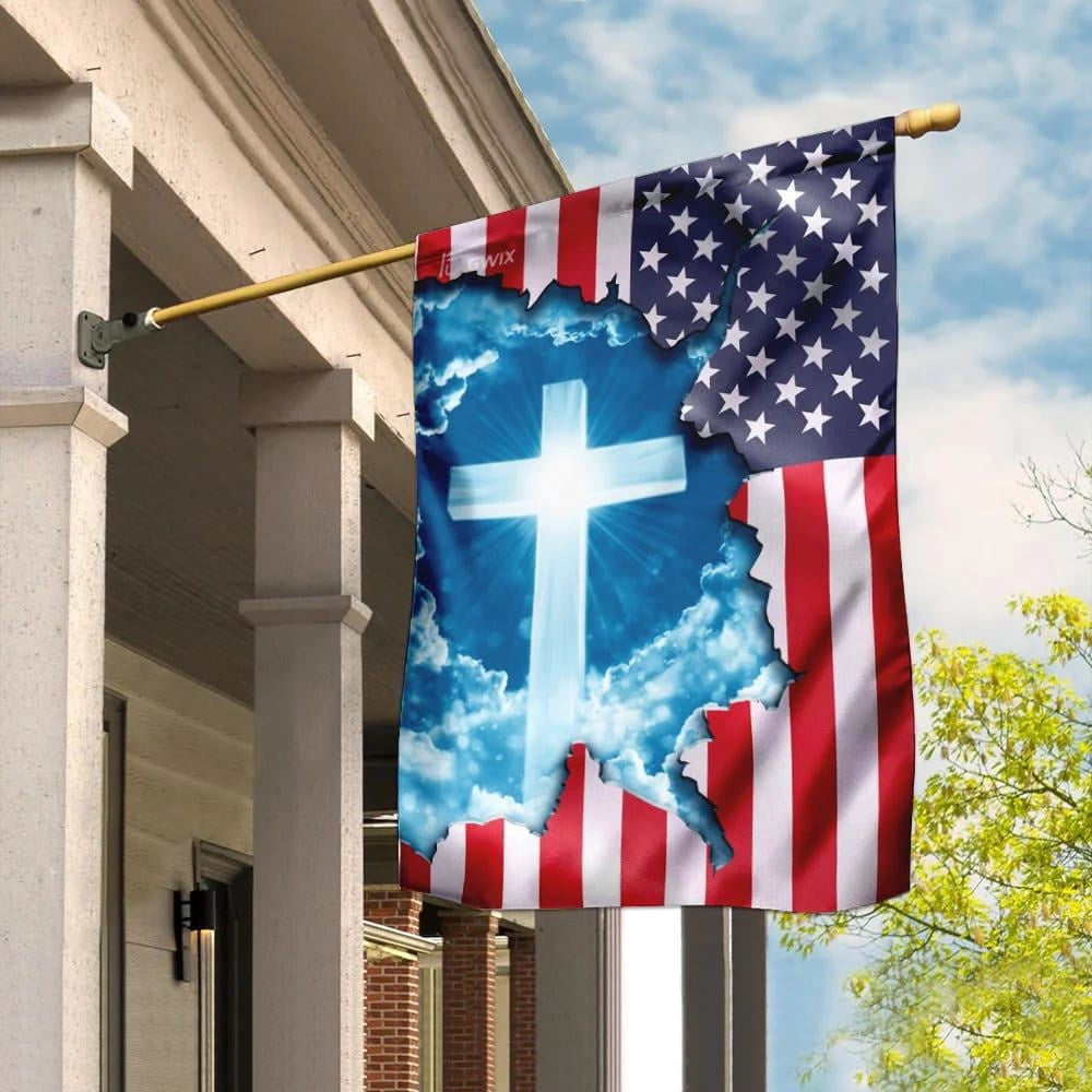 Christian Flag, God Jesus Christian Cross American House Flags, The Ch ...