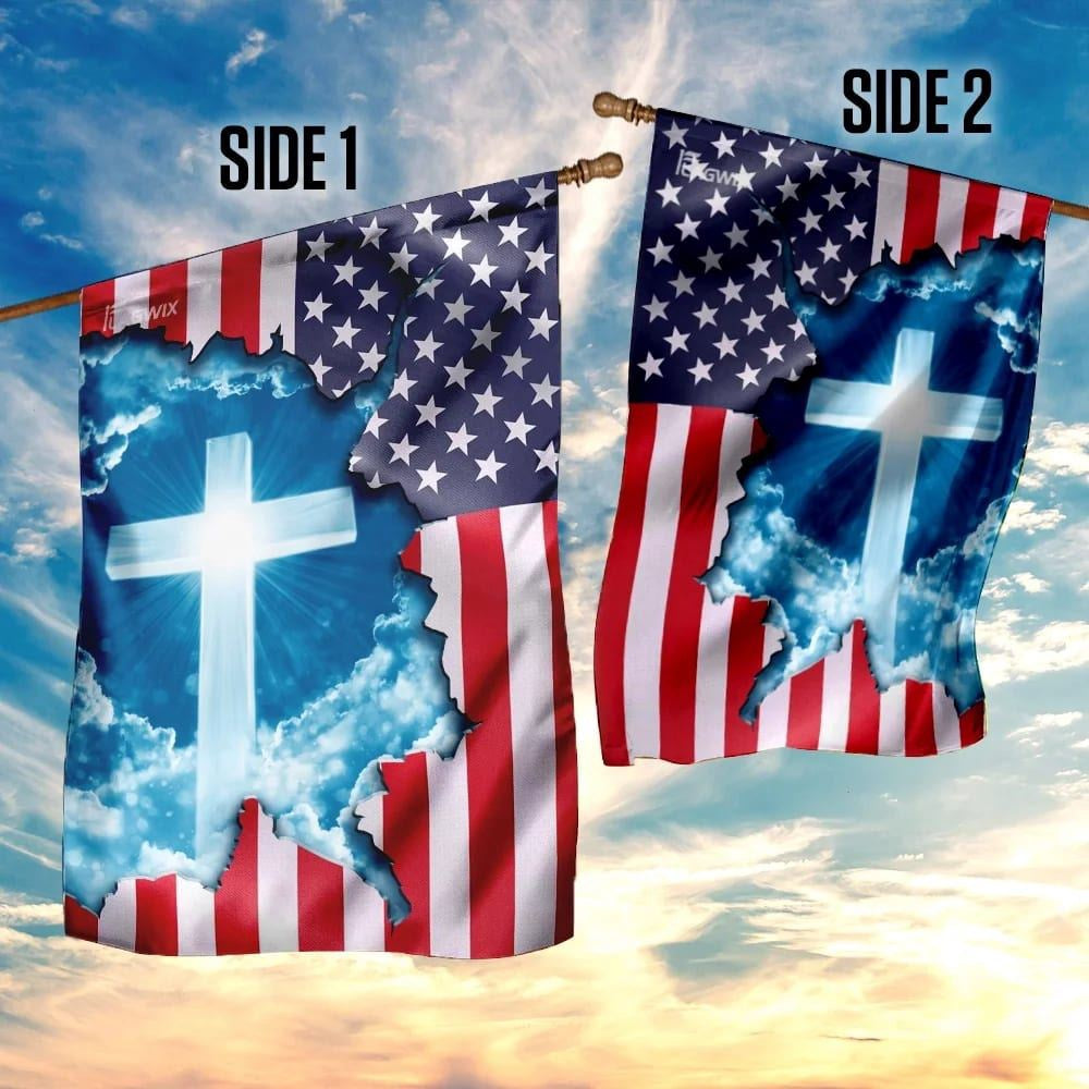 Christian Flag, God Jesus Christian Cross American House Flags, The Ch ...