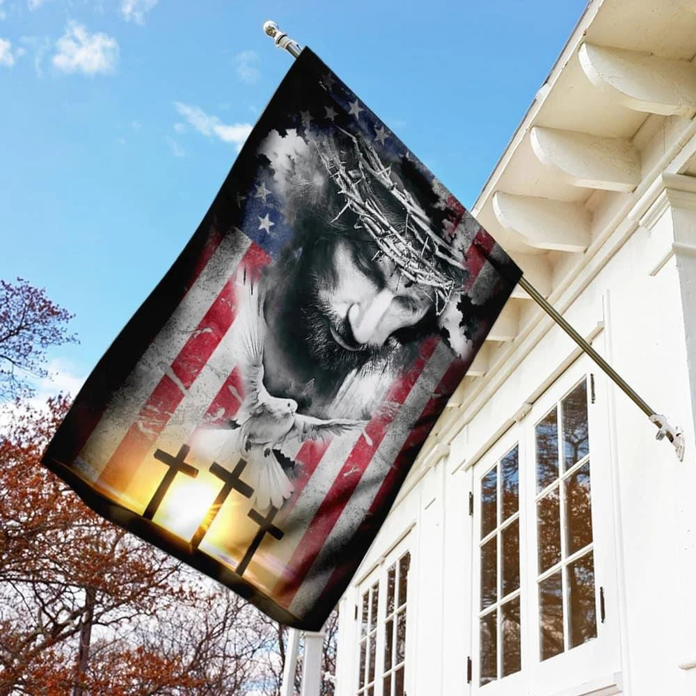 Christian Flag, Jesus Christ Bird Cross Flag, Outdoor Christian House ...