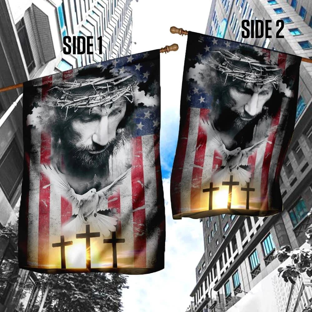 Christian Flag, Jesus Christ Bird Cross Flag, Outdoor Christian House ...