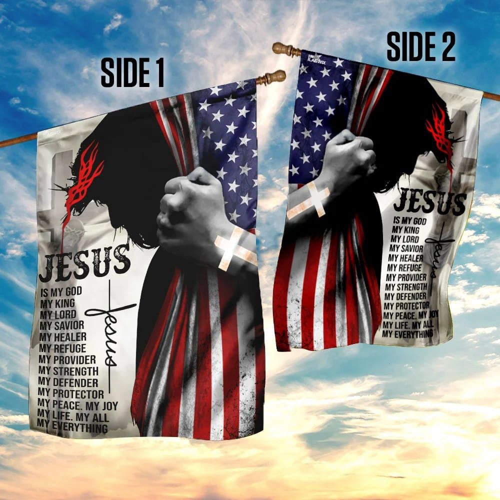 Christian Flag, Jesus Is My Everything Christian House Flags, Jesus Ch ...