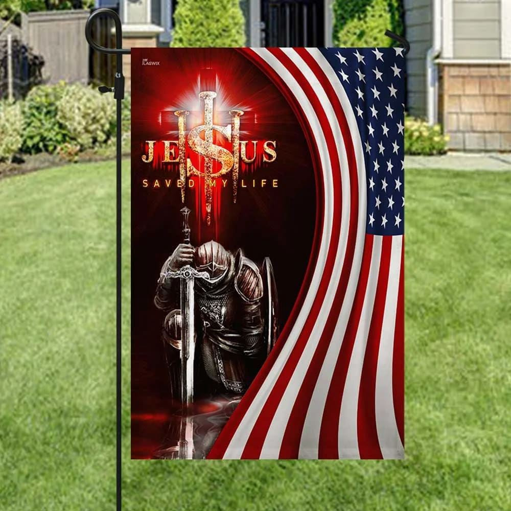 Christian Flag, Jesus Saved My Life Christian Knight House Flags, Jesu ...