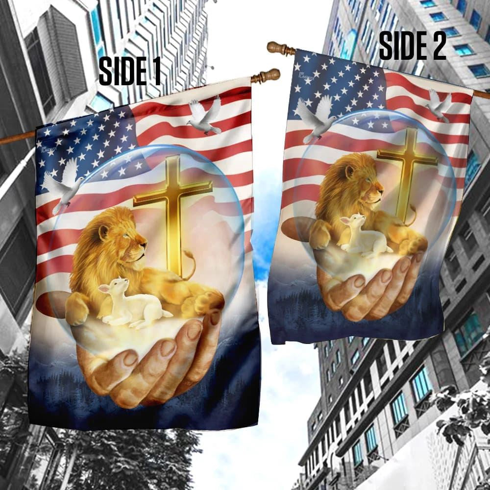 Christian Flag, Lamb Of God Jesus Lion House Flag, Jesus Christ Flag ...