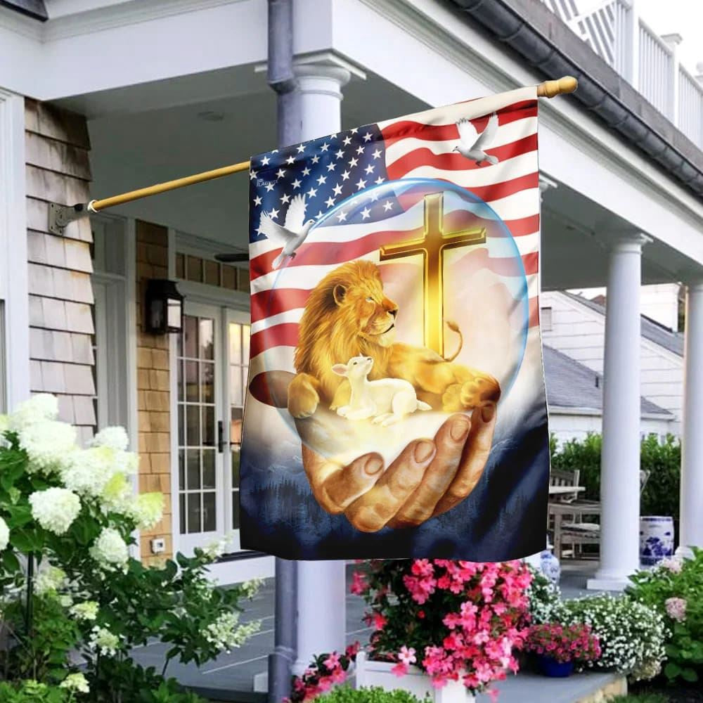 Christian Flag, Lamb Of God Jesus Lion House Flag, Jesus Christ Flag ...