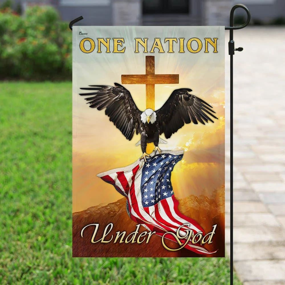 Christian Flag, One Nation Under God Christian Eagle House Flags, Jesu ...