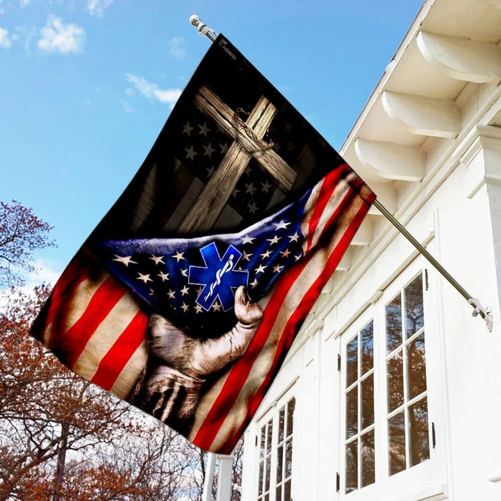 Christian Flag, Paramedic Christian Cross American House Flags, Jesus ...