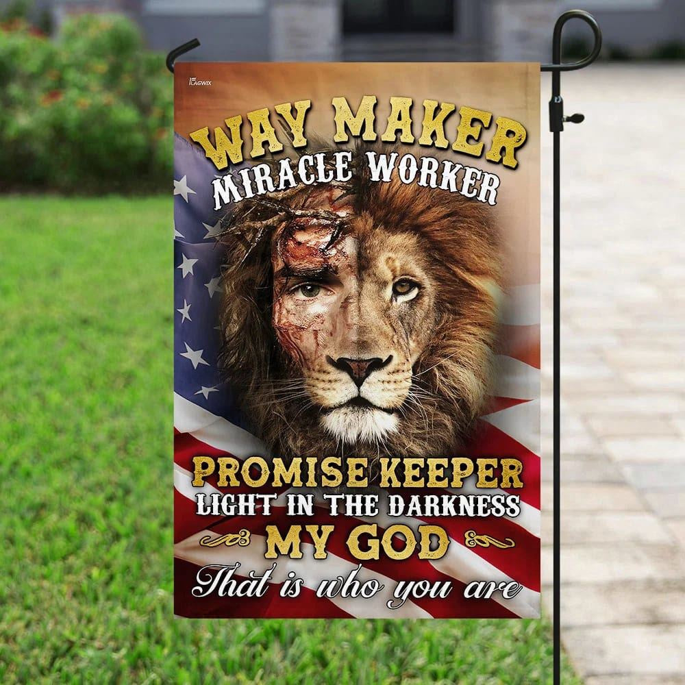 Christian Flag, Way Maker Miracle Worker Jesus And Lion House Flag, Ou ...