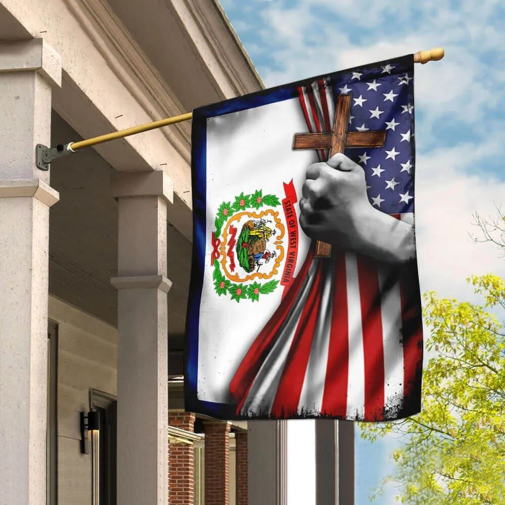 Christian Flag, West Virginia Christian Cross House Flag, Outdoor Reli ...