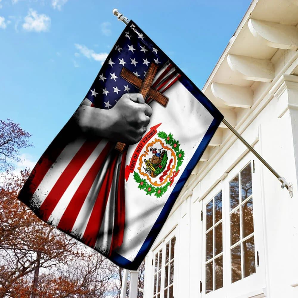 Christian Flag, West Virginia Christian Cross House Flag, Outdoor Reli ...