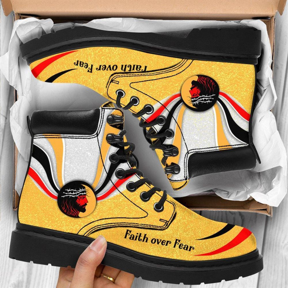 Christian Shoes, Christian Boots, God Faith Over Fear Boots, Jesus Sho ...