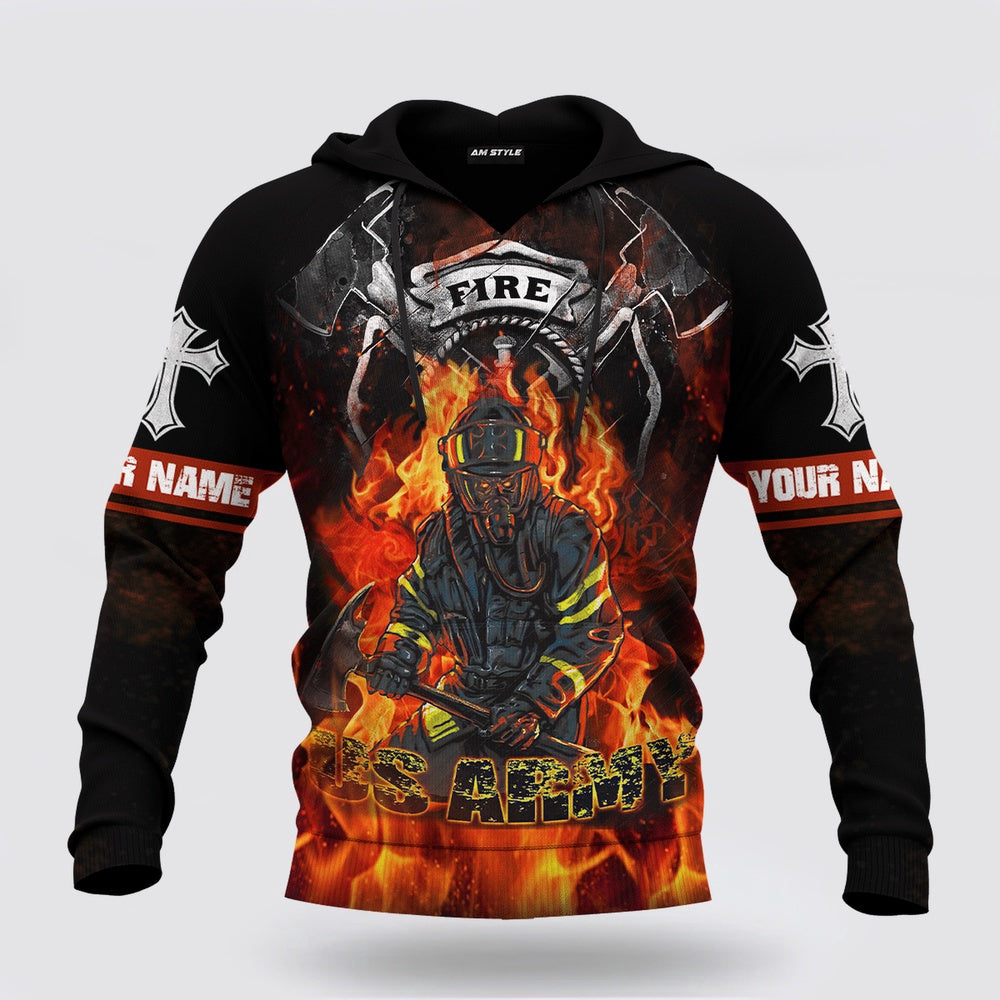 Us Army Hoodie, Firefighter US Army Customized 3D All Over Printed Hoo ...