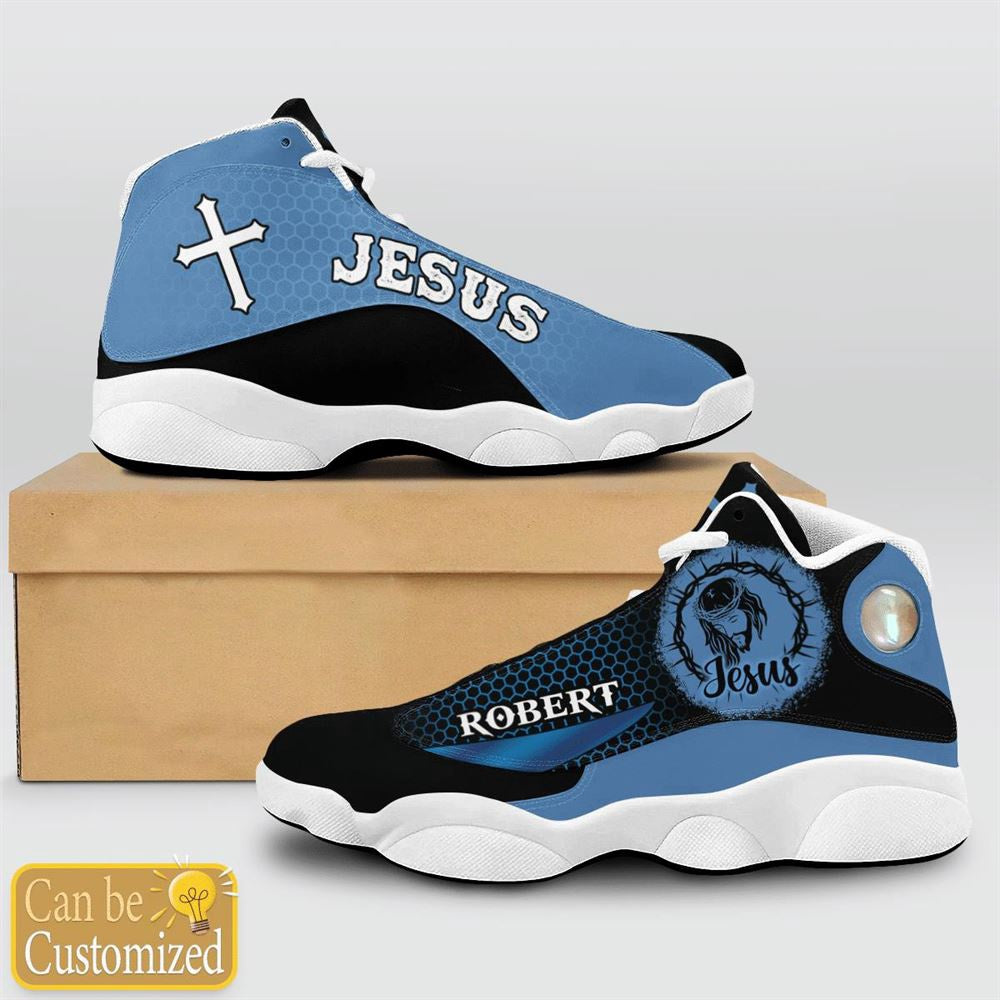 Jesus Basic Cool Dark Blue Custom Name Jd13 Shoes, Jesus Christ Shoes ...